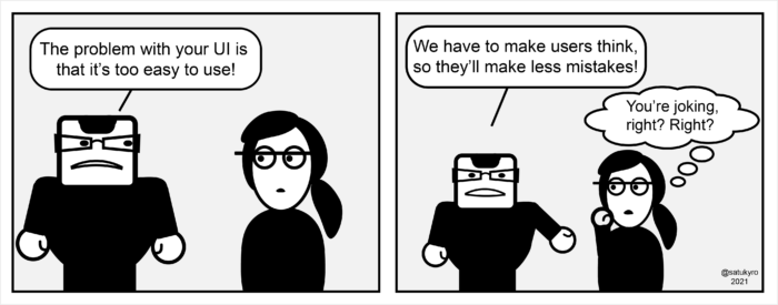 Too easy to use | UX, cartoons and wellbeing